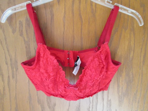 Adore Me Red Lace Full Coverage Underwire Bra 34DDD/F | eBay