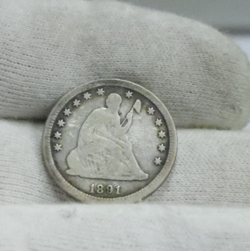 1891 US Seated Quarter 25c VG (Cleaned) | eBay