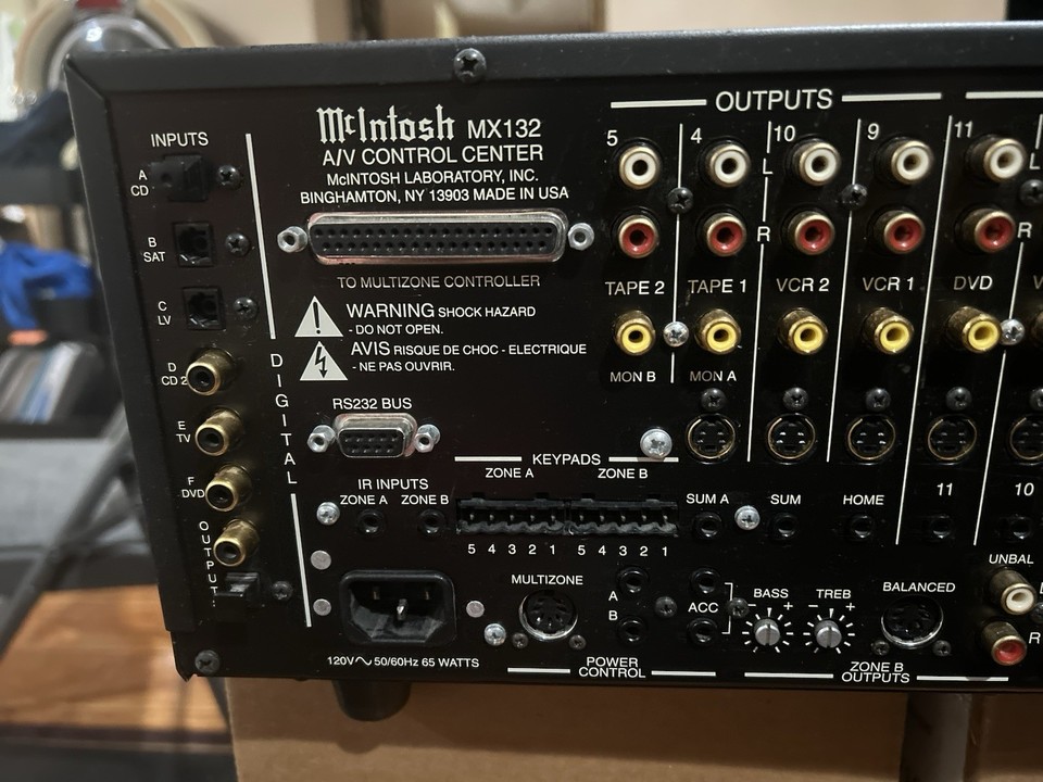 McIntosh MX132 A/V CONTROL CENTER PREAMPLIFIER WORKS W/ Remote Control ...