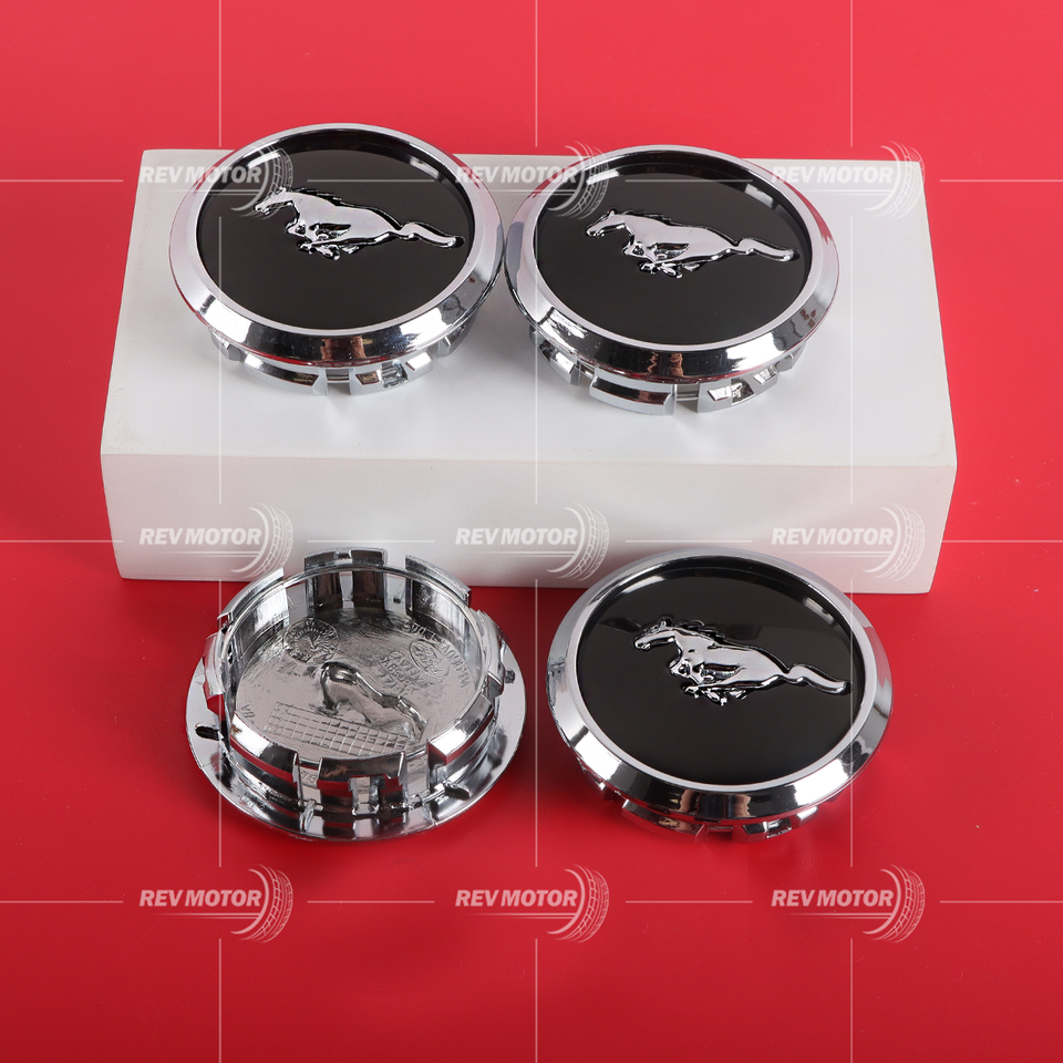 Black For Mutang-E Wheel Rim Center Caps & Air Caps GT Bullit Running ...