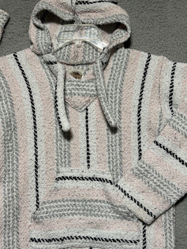 Earth Ragz Sweater Womens Small Pink Hoodie Poncho Sweatshirt Baja Drug ...