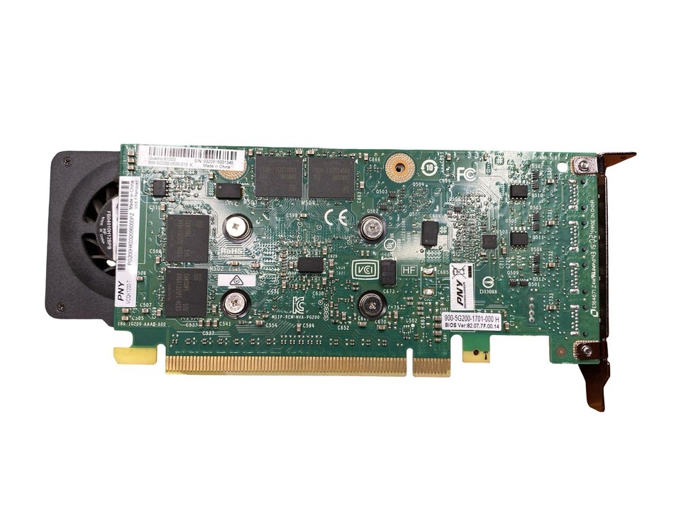 NVIDIA K1200 PNY VCQK1200-T 4GB GDDR5 Low Profile Mini Display GPU ...