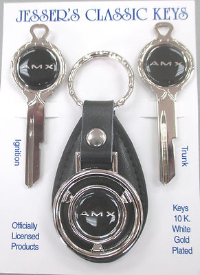 AMX American Motors Corp Deluxe Classic White Gold Keys Set 1970 - 1980 ...