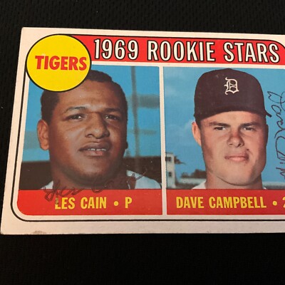 autographed 1969 Topps Les Cain & Dave Campbell . BECKETT # 37263 #B-1 ...