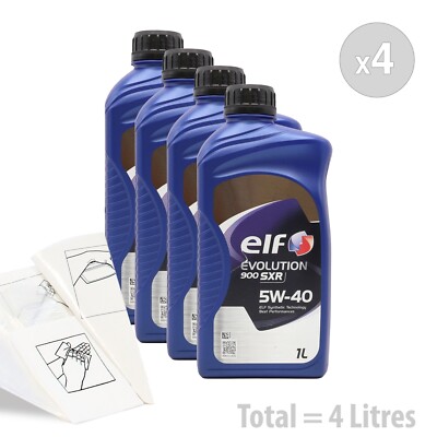 Car Engine Oil Service Kit / Pack 4 LITRES ELF Evolution 900 SXR 5w-40 ...