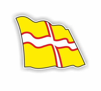 Dorset Wavy Flag Sticker 100mm x 80mm Decal Stickers Car Van Bumper ...