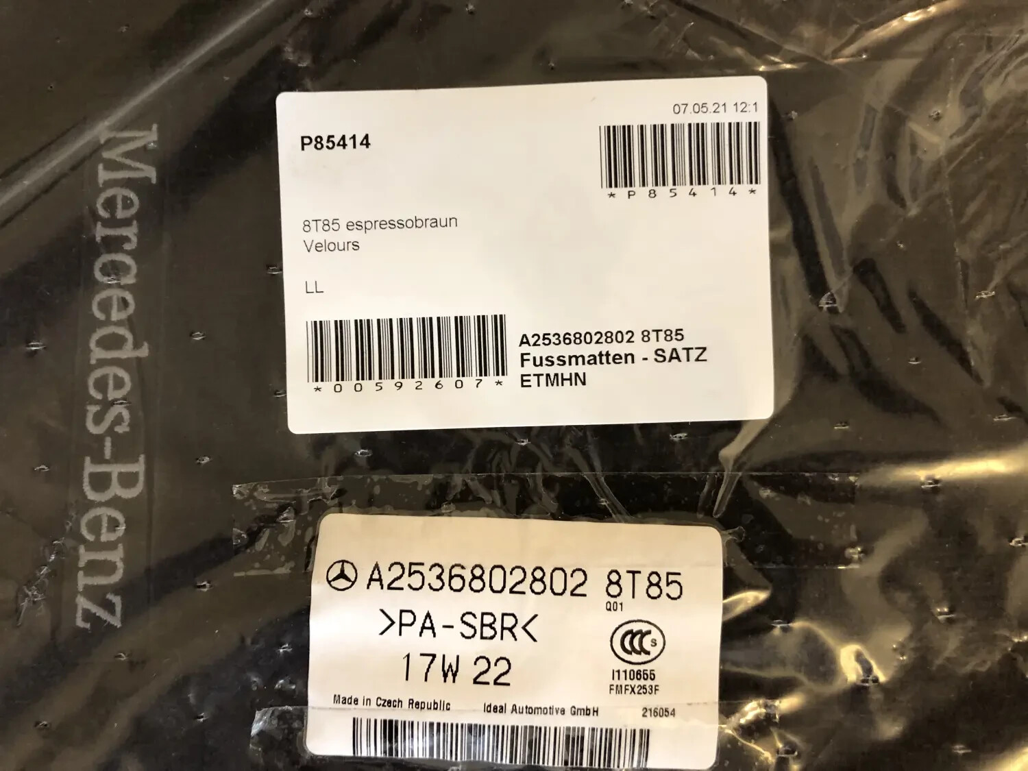 MERCEDES BENZ OEM Sedan Floor Mats Black Carpet NOB A25368022802 9j74 ...