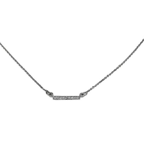 0.05CT Round Natural Diamond Bar Pendant Necklace 14K White Gold Plated ...
