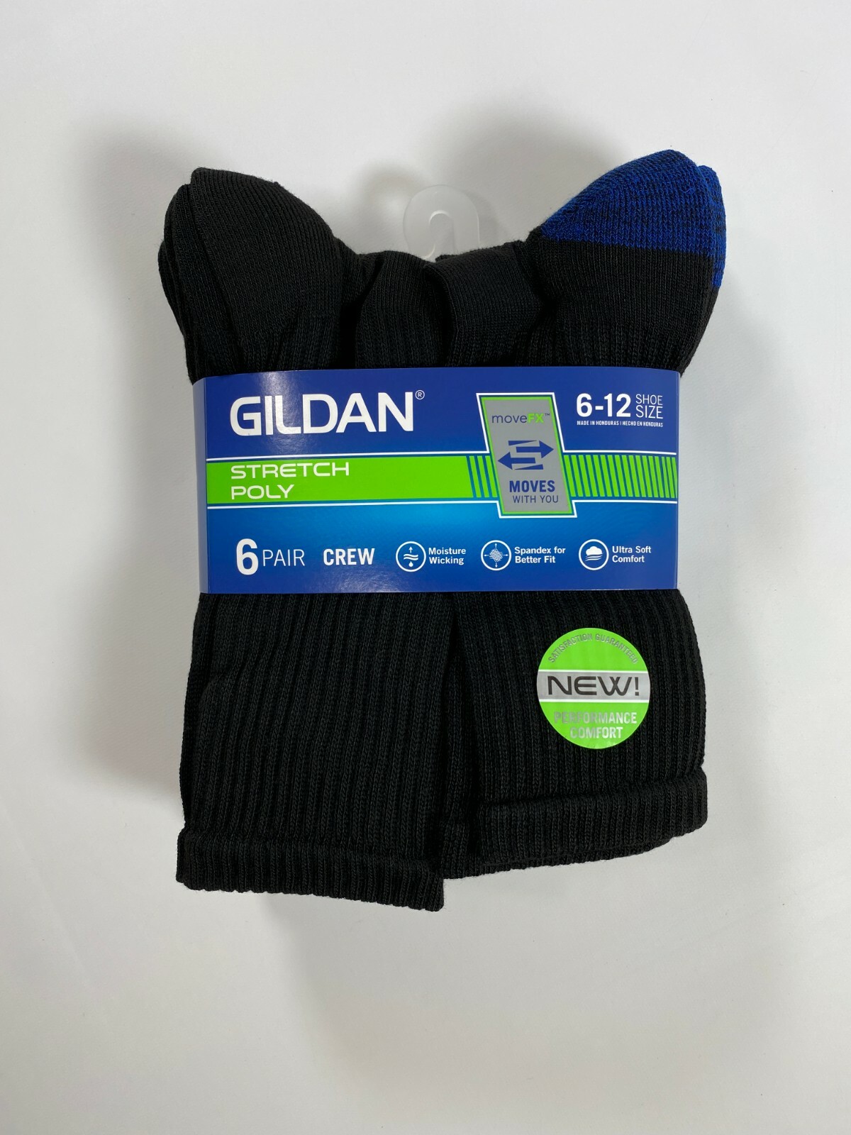 Gildan Men's Polyester Half Cushion Crew Socks 12-pack Assorted Shoe ...