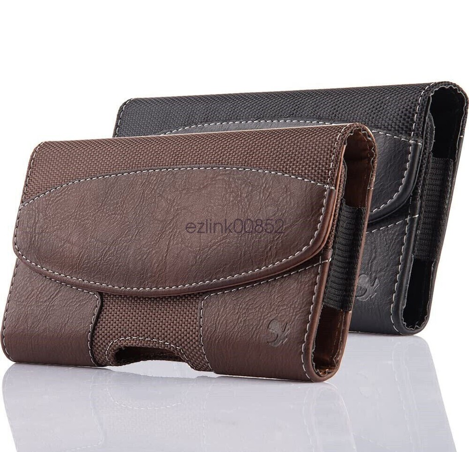 LUXMO Horizontal Leather Cell Phone Pouch Wallet Belt Clip Holster ...