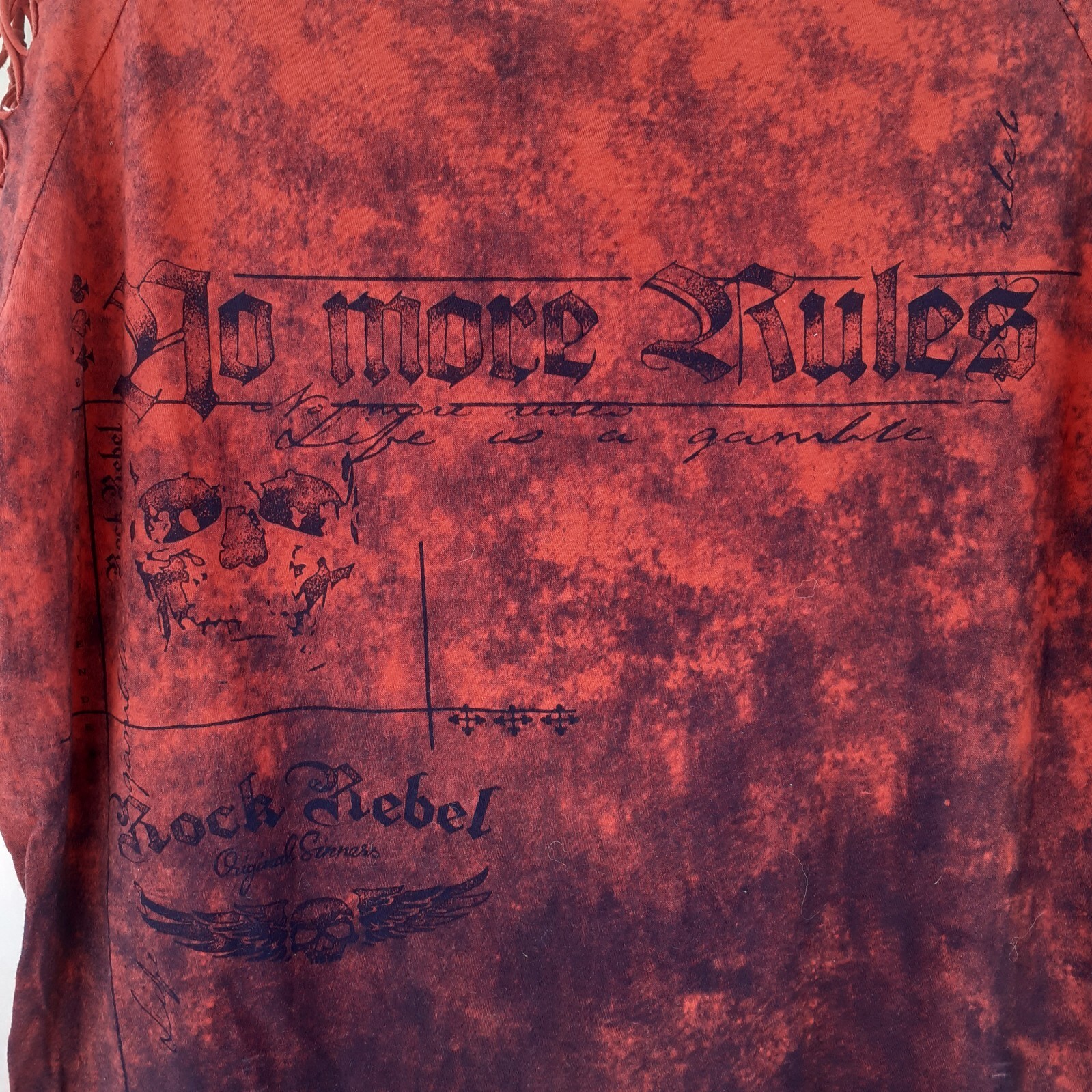 Rock Rebel Boat Neck Top Women's Extra Large Red Rust Cotton Plaited ...