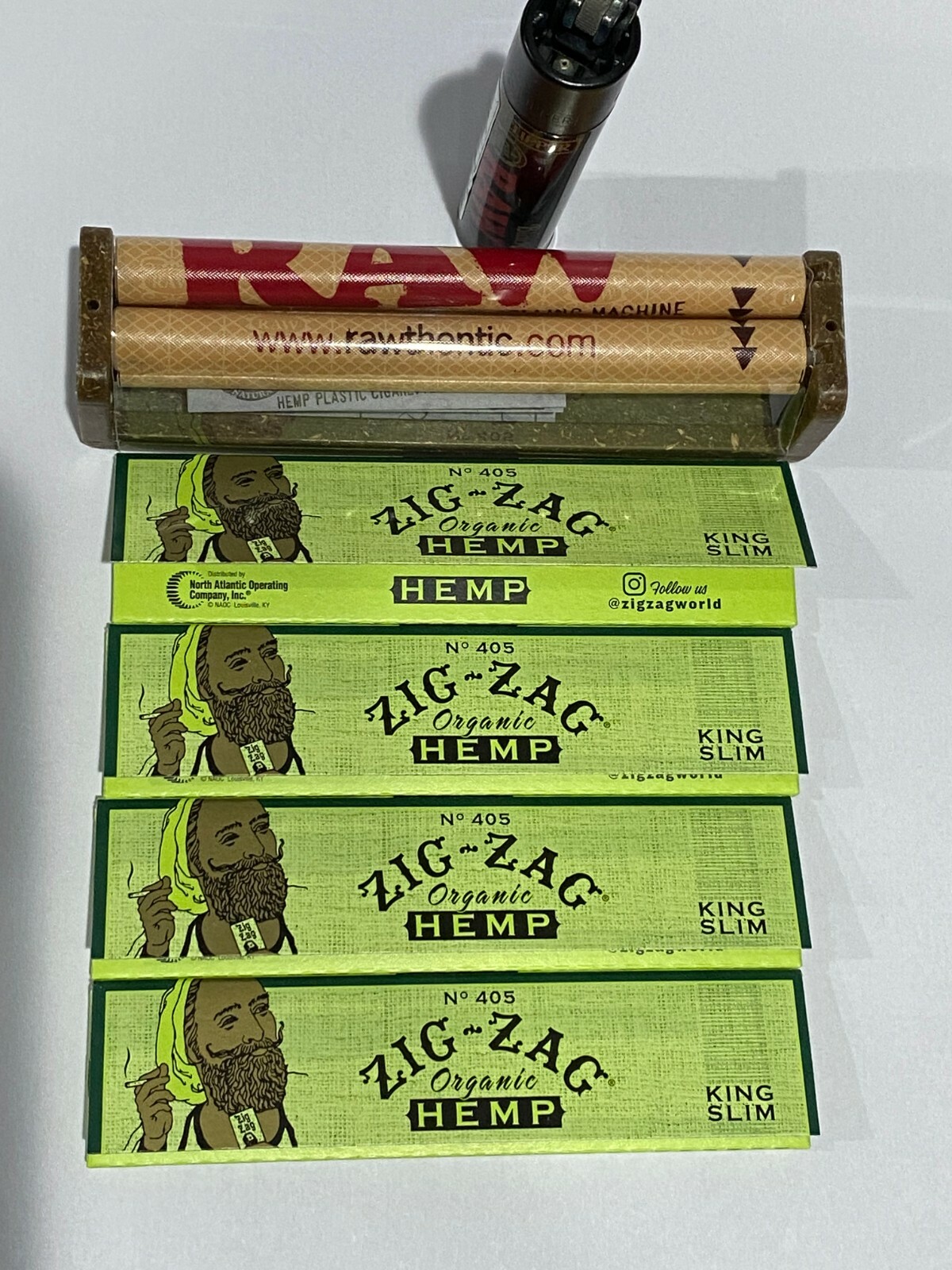 Zig Zag Organic Hemp King Size Rolling Papers(4 Pack) Raw Roller 110MM ...