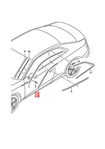 AUDI A5 S5 COUPE SPORTBACK AUDI SP. EDGE PROTECTION 8W6854543 18-19 NO ...