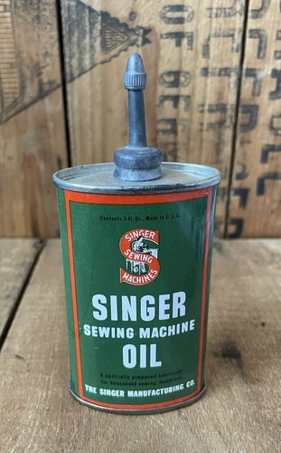 Vintage 3 Floz Singer Sewing Machine Lube Oil Oiler Tin Can | eBay