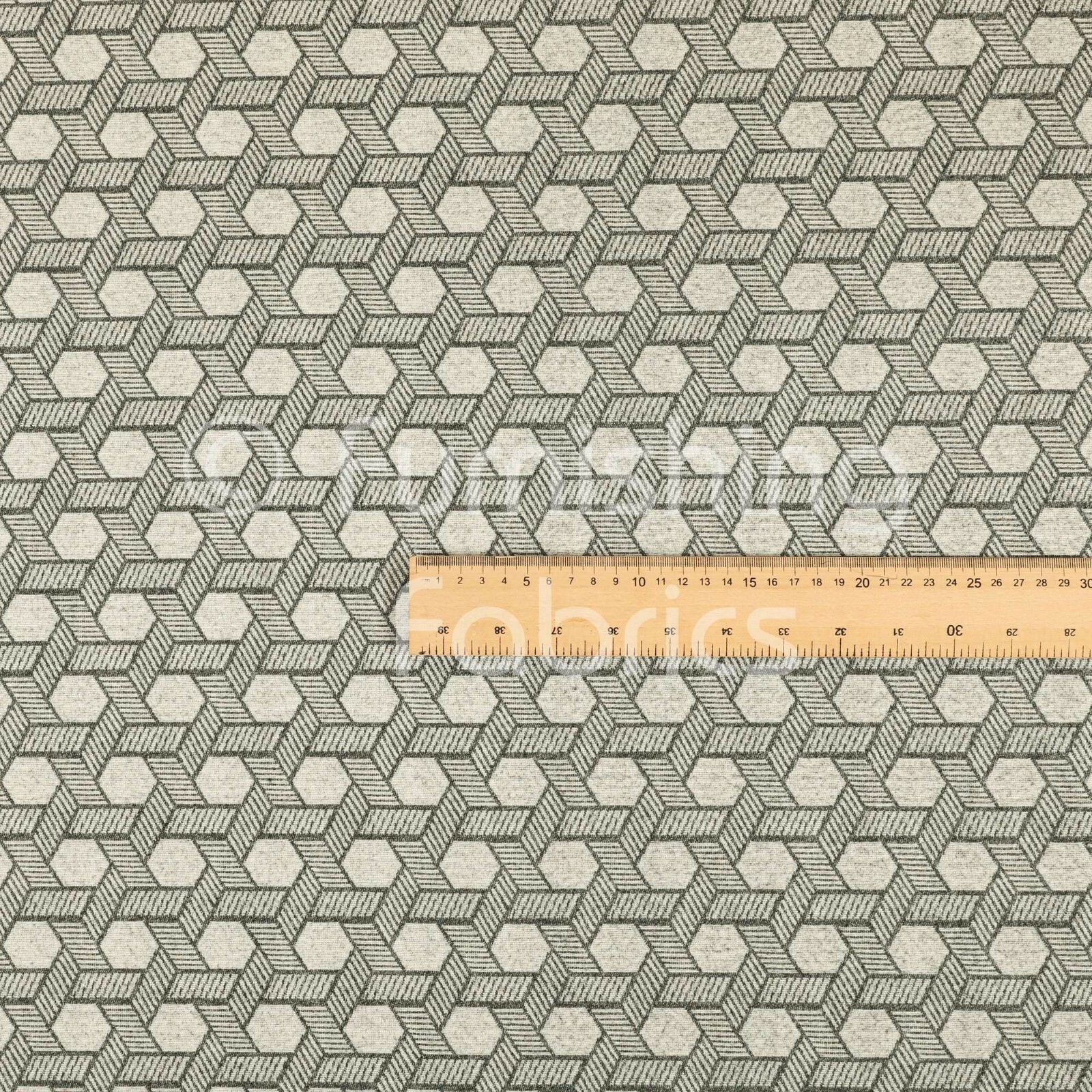 Modern Geometric Hexagon Pattern Wool Textured Grey Upholstery ...