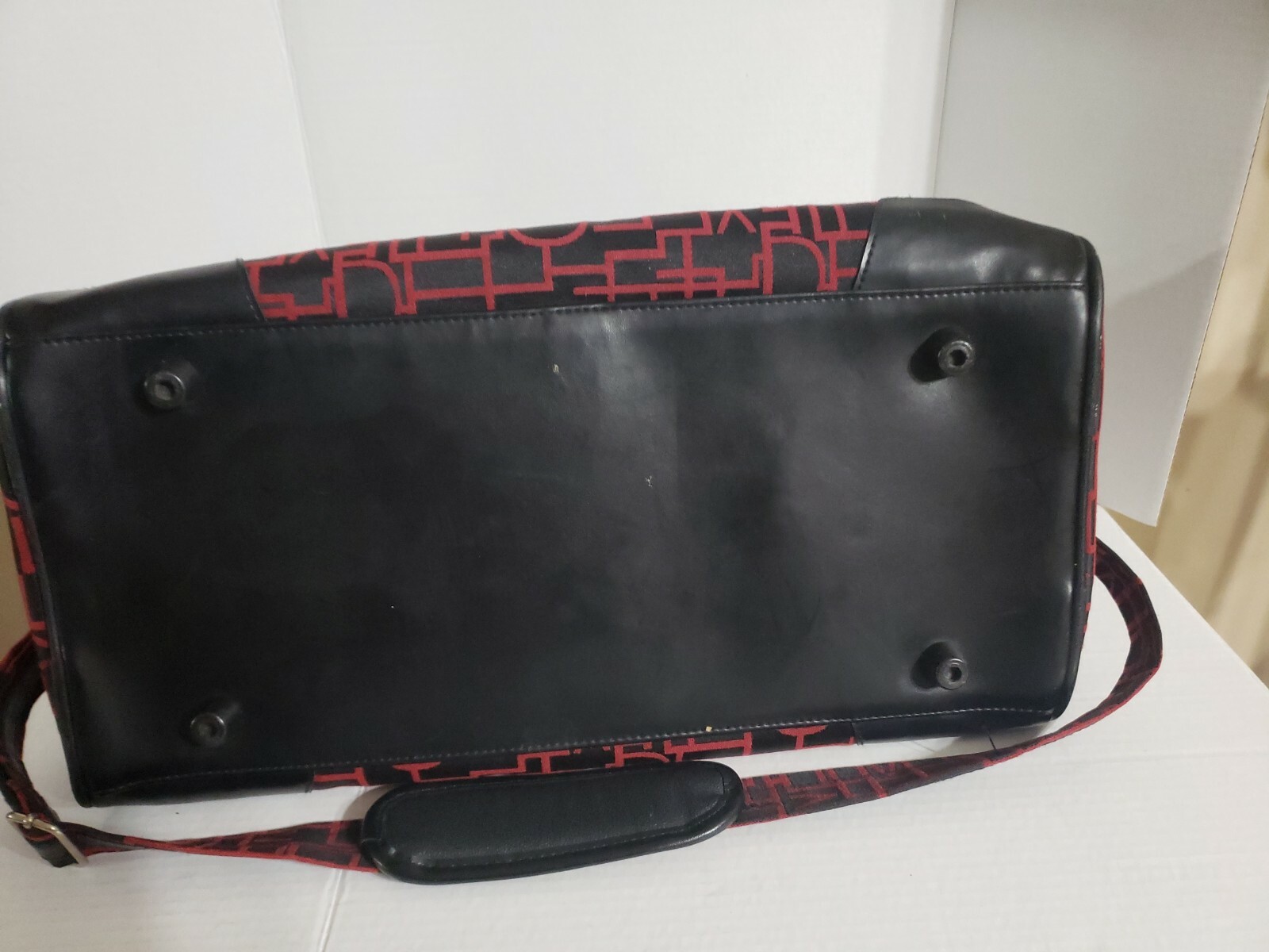 Diane Von Furstenberg DVF Luggage Red Black Logo Signature Bag Tote ...