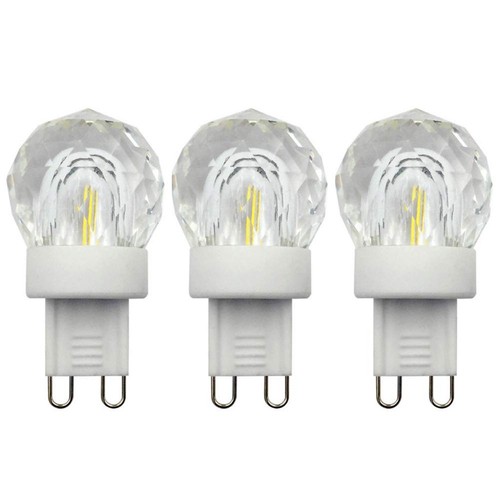 2W G9 Globe Crystal LED Bulbs Daylight White 6000K Dimmable 200LM 20 ...