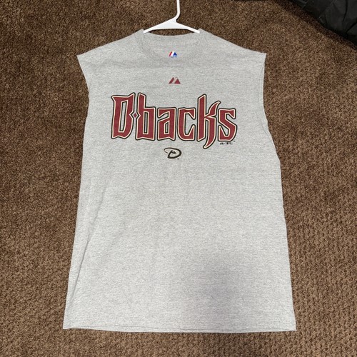 Majestic Mens Shirt Sleeveless Gray Size M Arizona Diamondbacks MLB ...