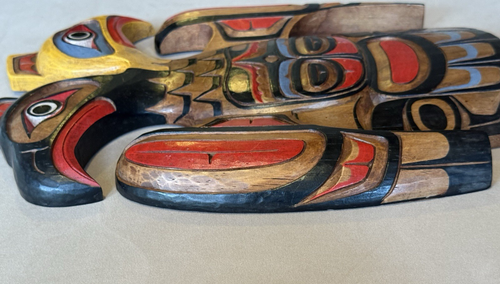 NW Coast Design Tribal Carving - Haida Double Headed Eagle Wooden ...