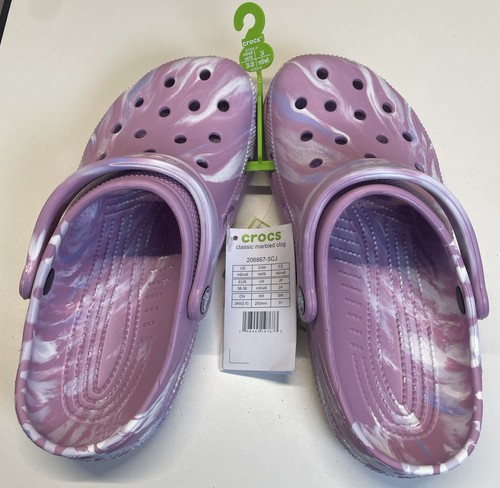 Crocs Classic Marbled Clog in Hydrangea/purple Pink Multicolor Women 8 ...