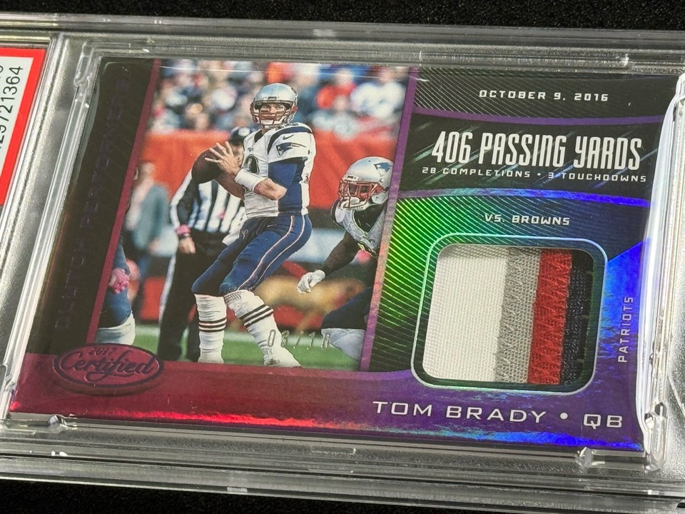 2017 Certified Tom Brady /10 Performers Patch Mirror Purple Prizm PSA ...