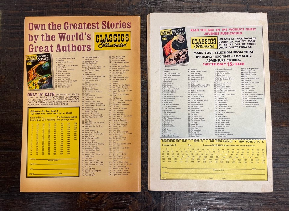 Classics Illustrated Lot 4 - 7 Vintage Comics | eBay