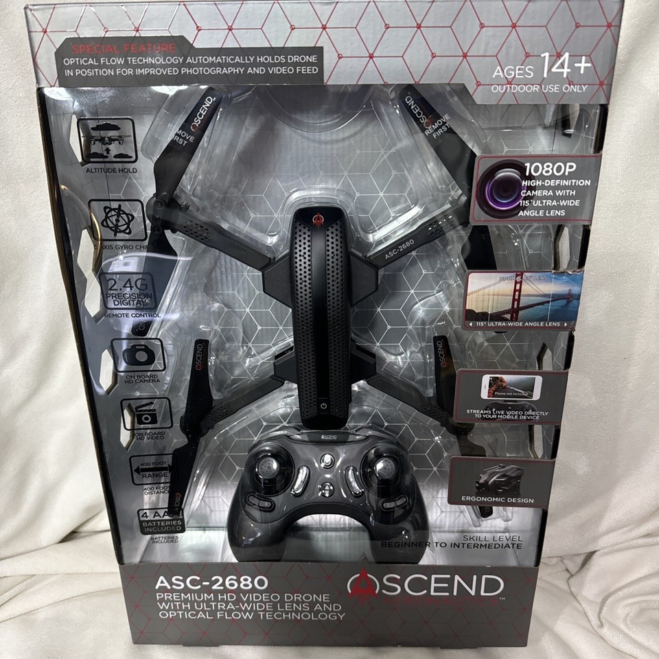 Aeronautics Premium Ascend Drone Video Asc-2680 Hd Camera 1080p 14 ...