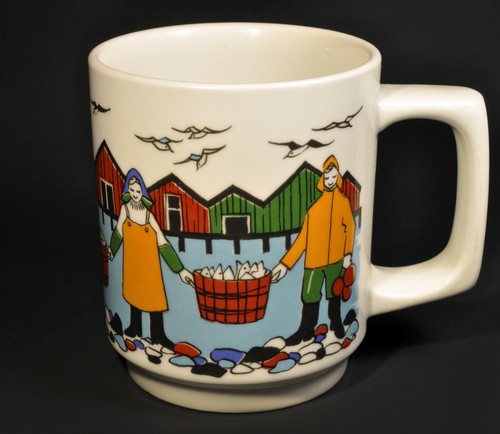 Torskefiske Fishermen Figgjo Flint FF Norway 11 oz. Coffee Mug Cup Gerd ...