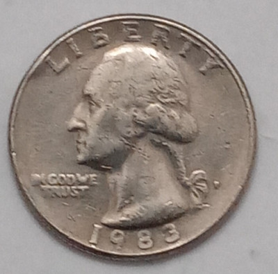 1983 P Washington Quarter with Filled In Mint Mark, circulated and ...