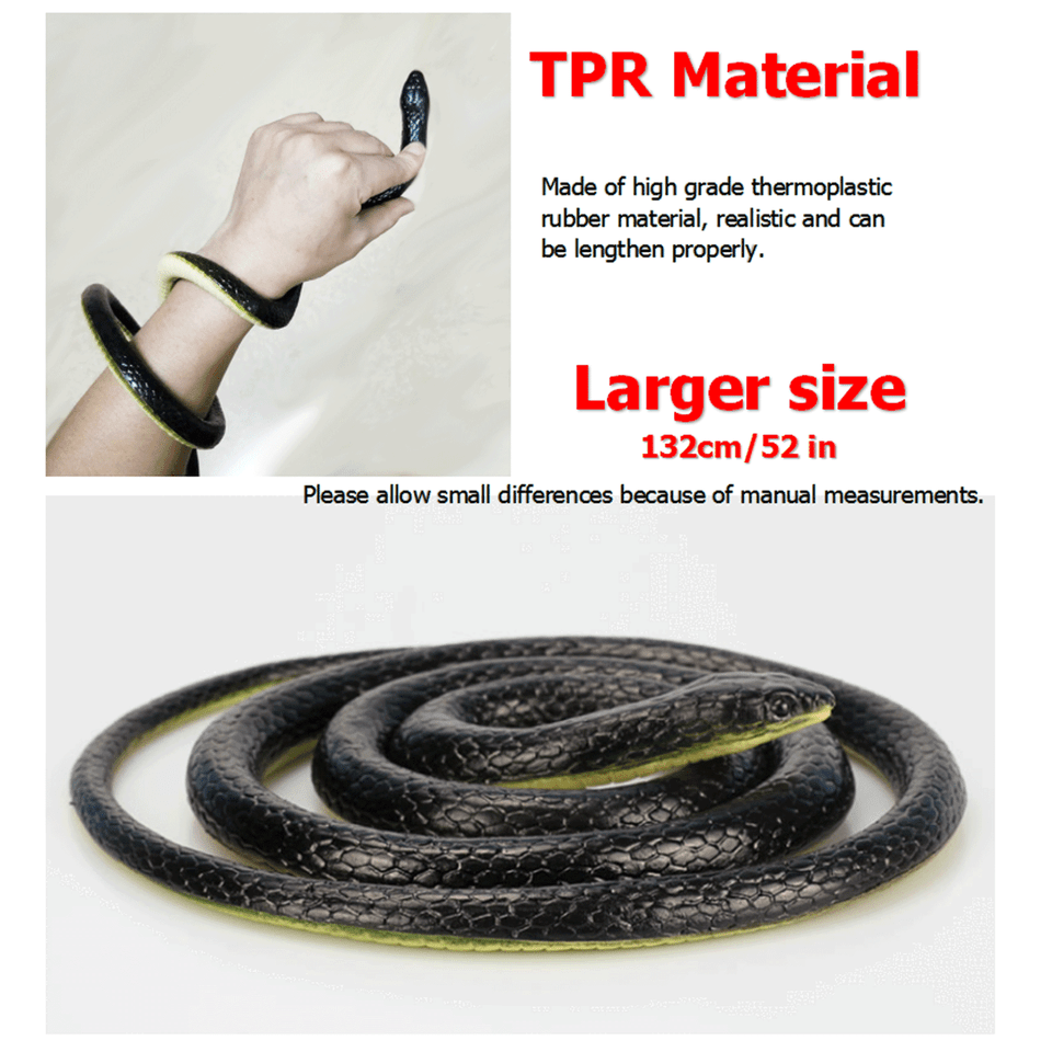 52" Fake Realistic Snake Lifelike Scary Rubber Toy Prank Party Joke ...