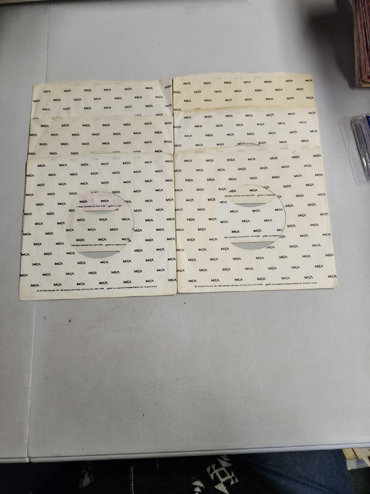 45 RPM 7" RECORD SLEEVES CO. SLEEVE 6 PACK SEE PHOTOS - MCA white ...
