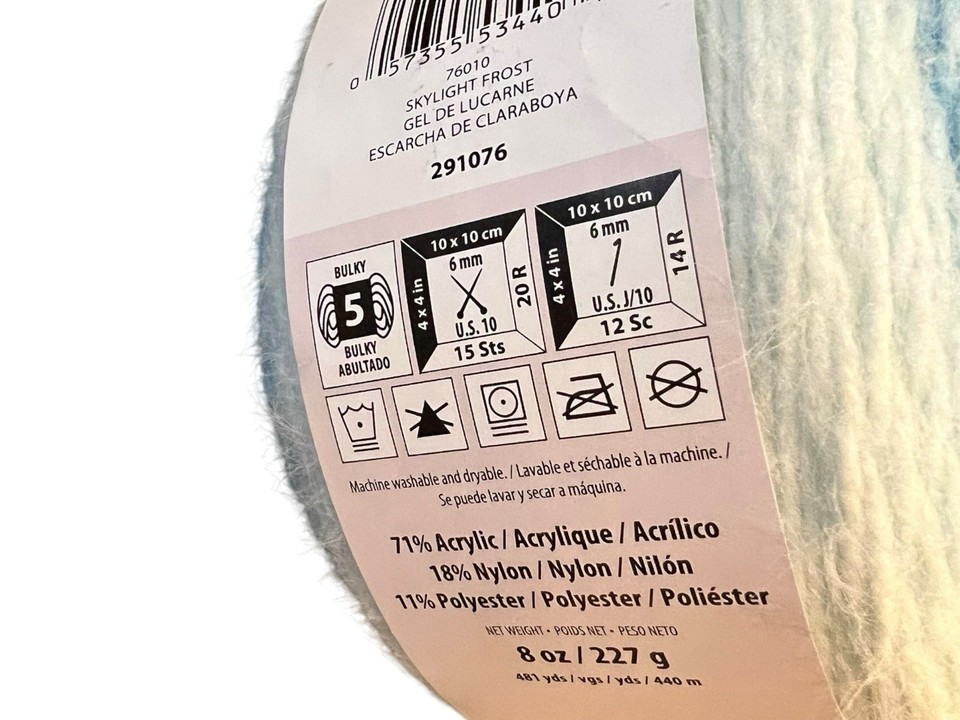 Caron Colorama Halo Cake Caron Skylight Frost Yarn 8oz 481 Yards ...