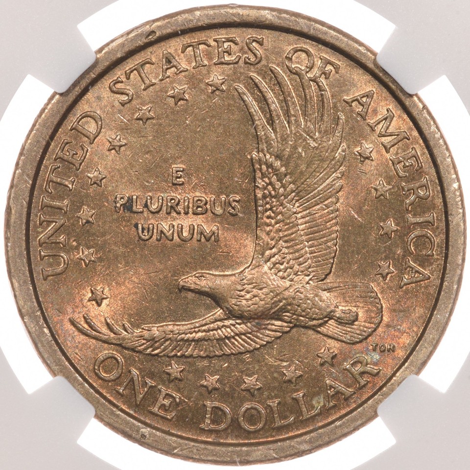 2000-P SAC$1 NGC AU58 Wounded Eagle FS-901 Sacagawea Dollar Speared ...