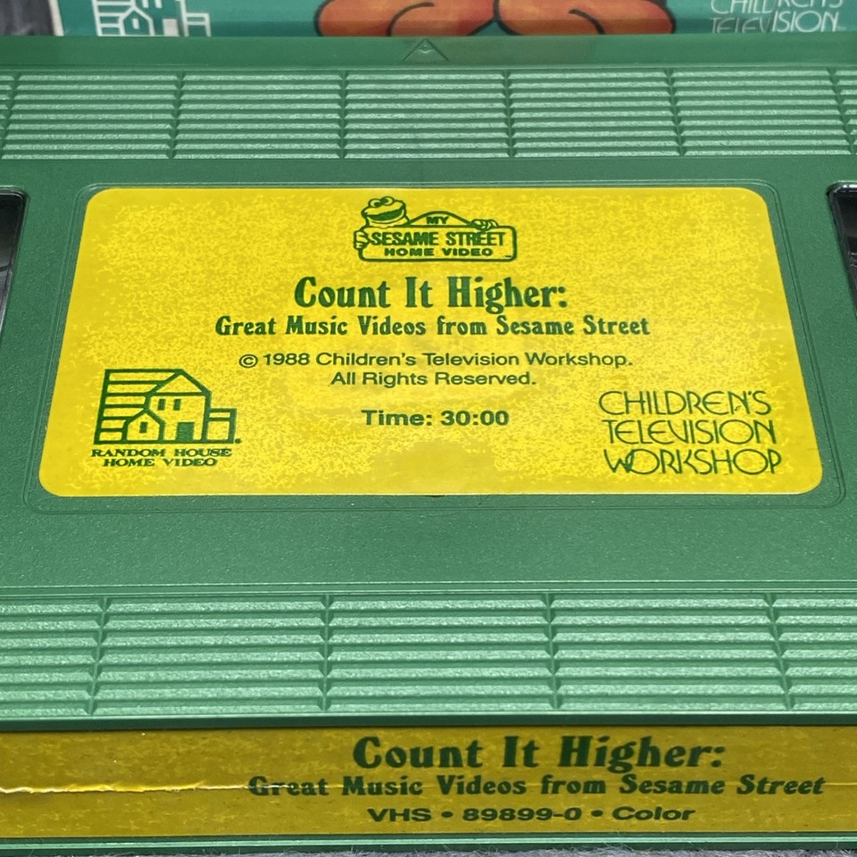Sesame Street Count It Higher Great Music Videos VHS Tape 1988 Cartoon ...