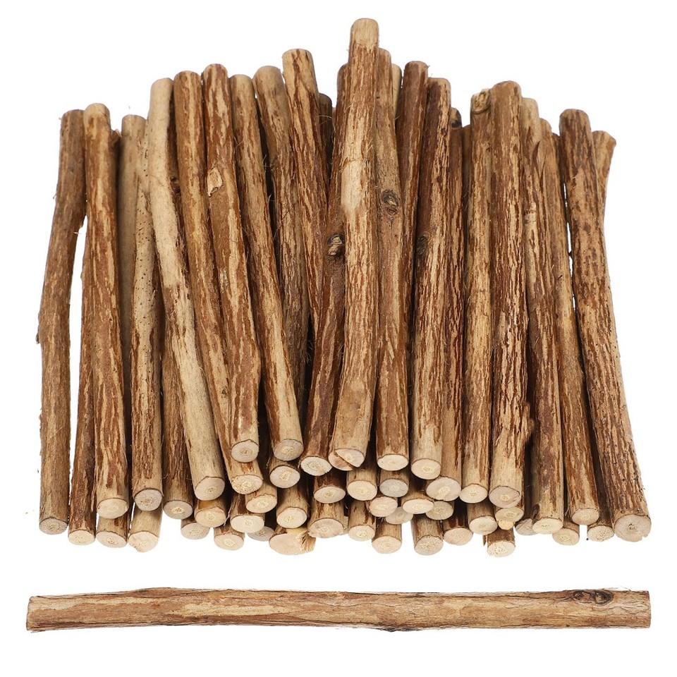 50 Pcs Wooden Sticks for Crafts Natural Style Branches Craft Log Sticks ...