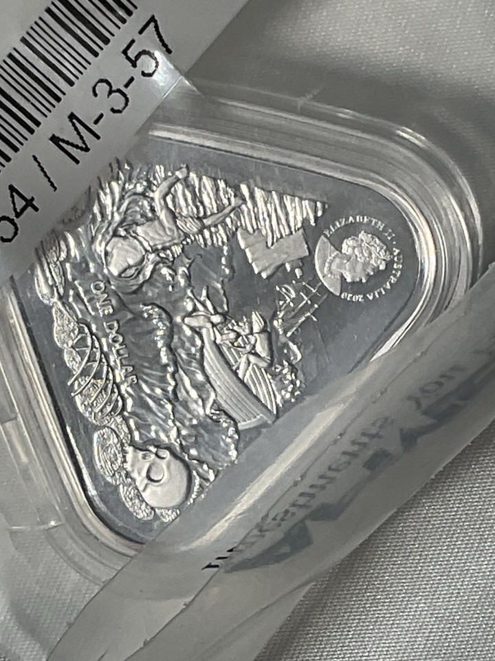 2020 Australia ZuytDorp Shipwreck 1oz .999 Silver Proof-Like Triangle ...