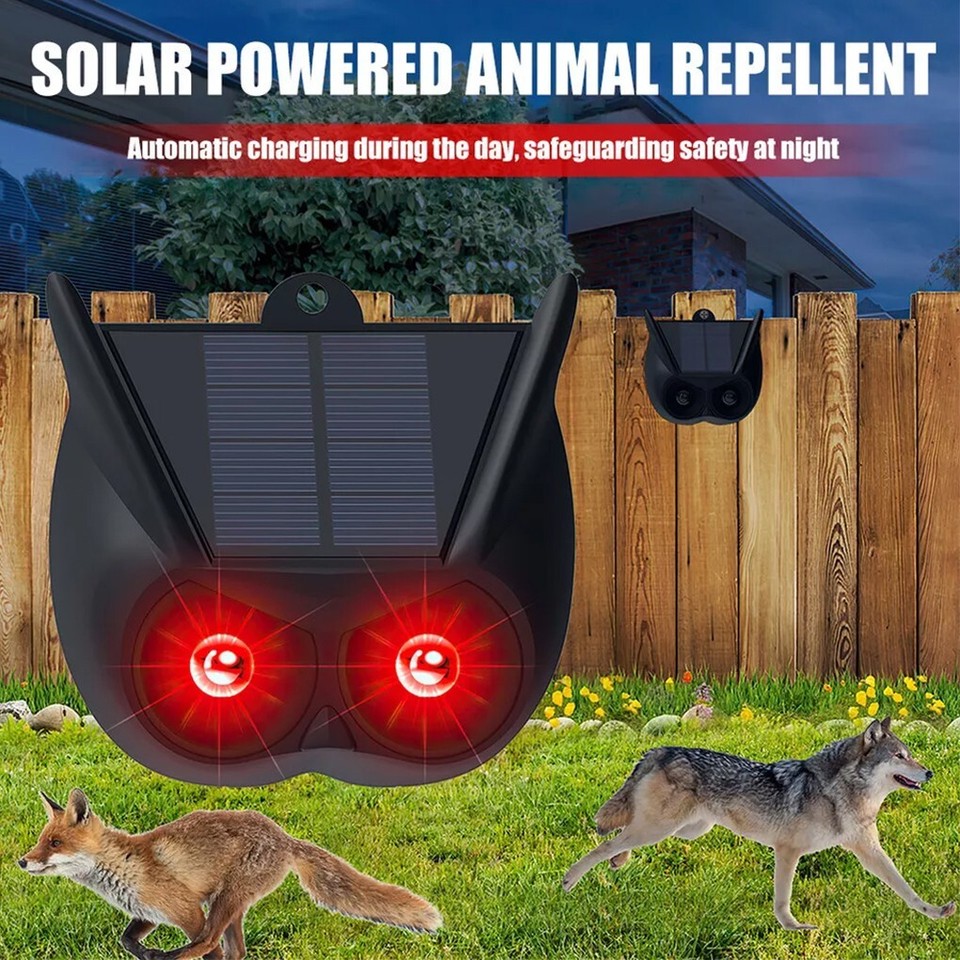 Solar Ultrasonic Bird Repeller Motion Sensor Animal & Pets Rat Possum ...