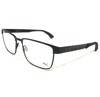 Puma Eyeglasses Frames PU00500 005 Black Rectangular Extra Large 57-17 ...