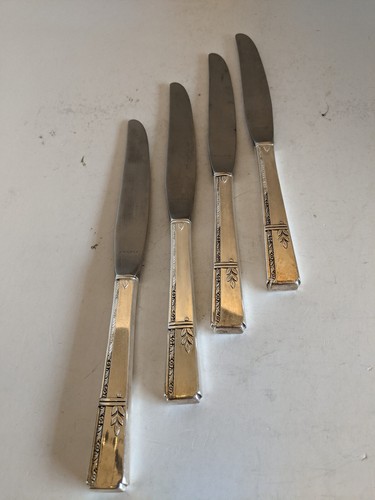 4-Oneida Prestige Plate Grenoble Pattern Silverplate 1938 Modern Hollow ...