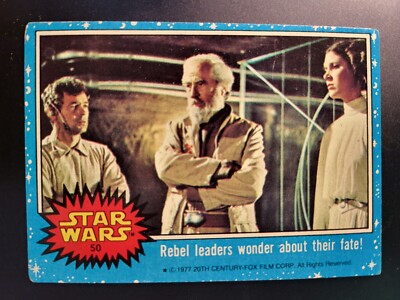 1977 Topps Star Wars blue series 1 Leia Rebel Leaders Wonder Fate card ...
