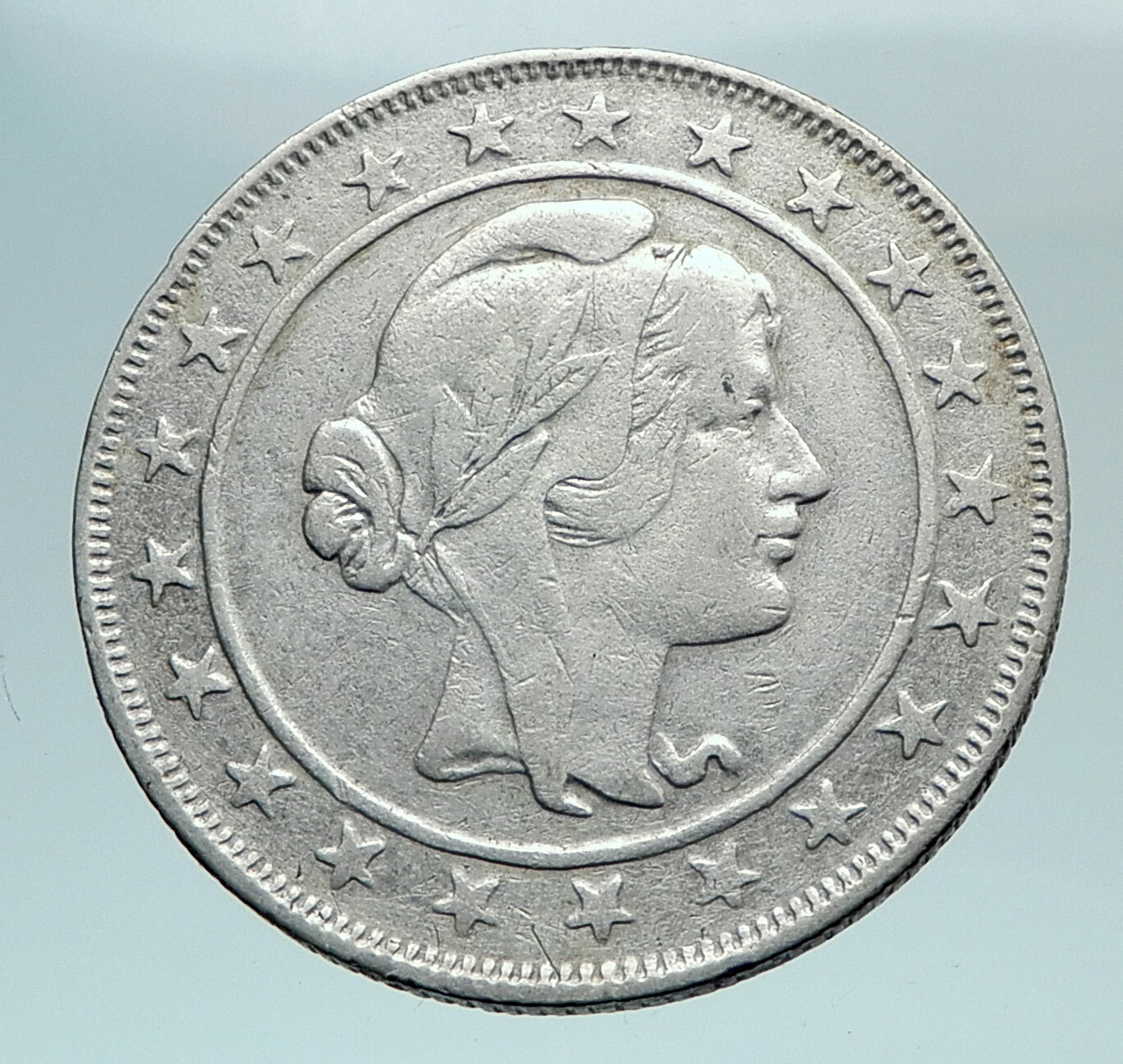 1928 BRAZIL Woman of Republic OLD Antique Brazilian Silver 2000 Reis ...
