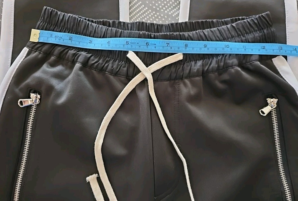 Men's Double Stripe Black White Track Pants Size S Small Men's Double Stripe Black White Track Pants Size S Small