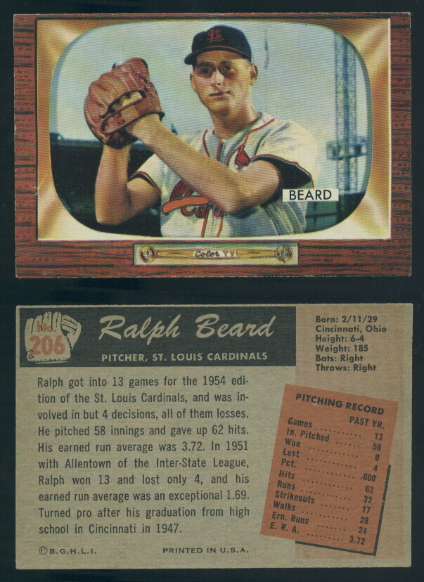 (67285) 1955 Bowman 206 Ralph Beard Cardinals-EX | eBay