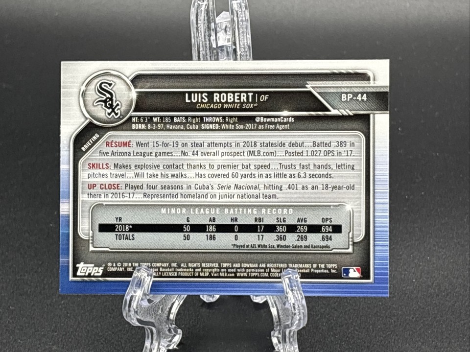 2019 Bowman Prospects Camo Luis Robert Rookie Card R26176 | eBay