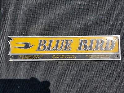 15.5×3.5 Vintage Blue Bird school bus emblem | eBay