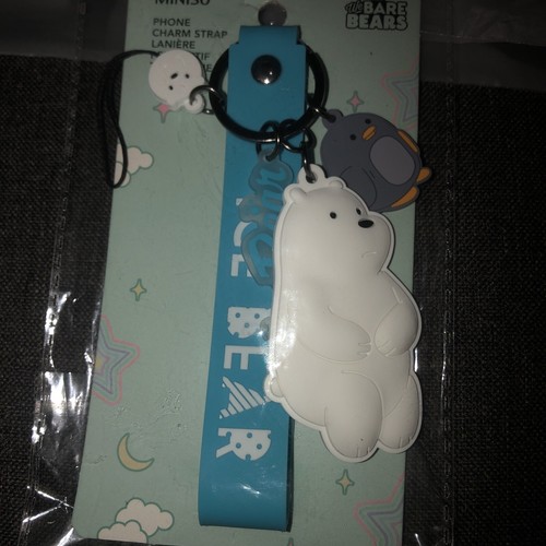 We bare bears ICE BEAR keychain w charms of penguin. Blue W Wristlet ...