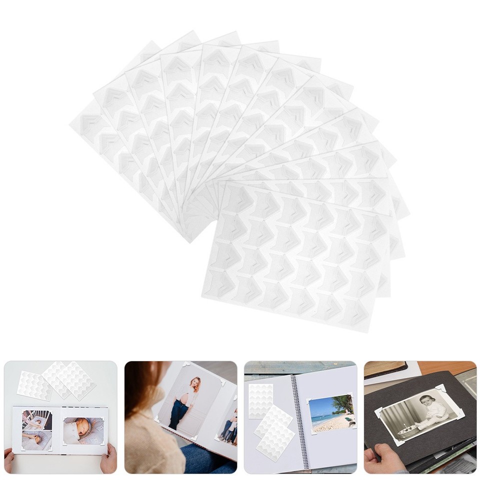 12 Sheets Photo Corner Stickers Album Mounts Scrapbook Corners Picture ...