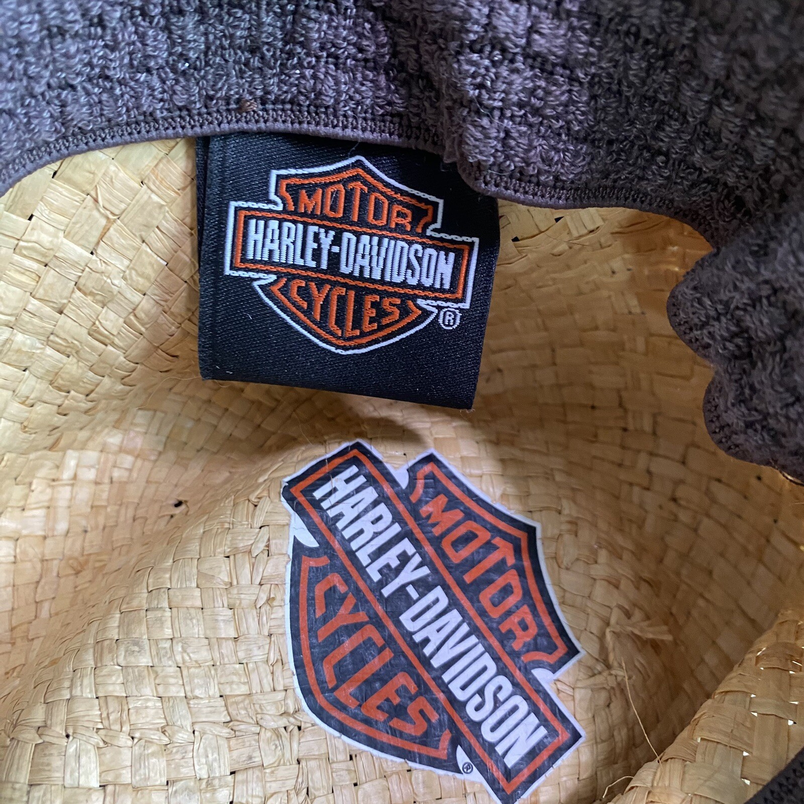 Harley Davidson Outback Wicker Straw Wire Brim Floral… - Gem