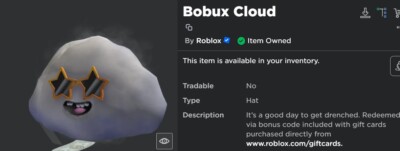[RARE] Roblox: Bobux Cloud Code [HasSpecialEffects] [Sent In Messages ...