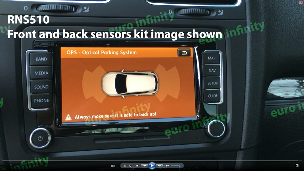 Genuine VW Rear Optical Parking Sensors Kit for RNS315 RNS510 RCD510 ...